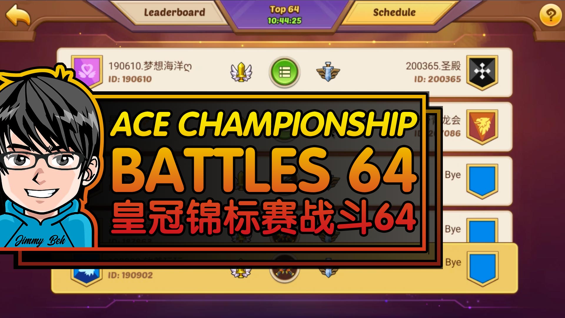 Idle Heroes - TapTap Ace Championship Battles Top 64 Info - Jimmy 小马